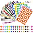 YARVPUV 5664 Pieces Gommettes Autocollantes Rondes 20mm 15mm 10mm ...