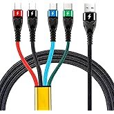 Multi Charger Cable, Amuvec 4 in 1 3A USB Fast Charging Cord Nylon ...
