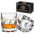 PARACITY Spinning Whiskey Glasses Set of 2, Rotatable Old Fashioned ...