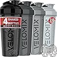 VELOMIX -2 Pack- 28 oz Protein Shaker Bottles for Protein Mixes - 2x ...