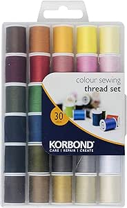 Korbond Complete Thread Set-1350m-30 x 45m Colours – Hand and Machine ...