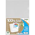 50 x A4 Clear Plastic Open Top & Side Report File Project Presentation ...