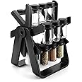 QWORK® rotating spice rack organiser, 18 spice jars with labels and pen ...