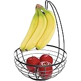 Amazon.de: mDesign moderner Obstkorb mit Bananenhaken – große ...