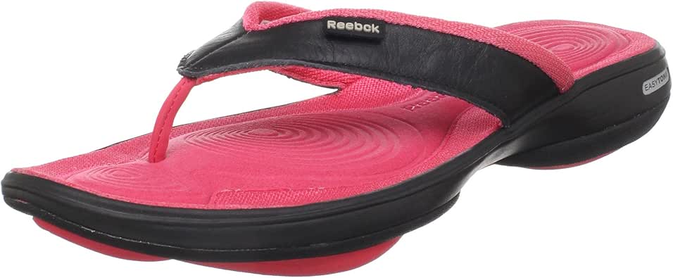 Reebok Easytone II Flip Flops Sandals Pink Black Gym UK 2.5 / EUR 35 ...
