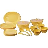 Signoraware Plastic Dinner Set, 46-Pieces, Maroon : Amazon.in: Home ...