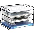 EasyPAG 4 Tier Desktop A4 Mesh Filing Tray Office Desk Tidy File Holder ...
