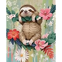 TISHIRON DIY Malen Nach Zahlen Faultier Malen Nach Zahlen Für Erwachsene Tier Erwachsene Malen ...