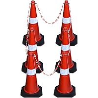 ABS INDUSTRY Safety Cones 8 Cones with 8 Meters S Hook Safety Chain and ...