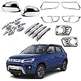 Car Chrome Combo Exterior Accessories Kit for Maruti Vitara Brezza 2020 ...