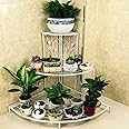 Kundi 3 Tier Plant Stand Floral Corner Shelf Metal Flower Pot Rack ...