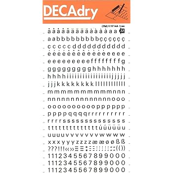 Black Number Transfers 4mm - 1 Sheet: Amazon.co.uk: Office Products