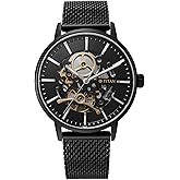 Titan Mechanical Automatic Black Dial Black Stainless Steel Strap Watch ...