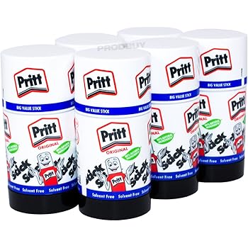 [Pack of 6] Jumbo 90g Pritt Stick Large Glue Sticks Solvent Free Craft ...