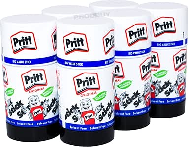 [Pack of 6] Jumbo 90g Pritt Stick Large Glue Sticks Solvent Free Craft ...