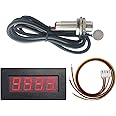 DIGITEN 4 Digital Green LED Tachometer RPM Speed Meter+Hall Proximity ...