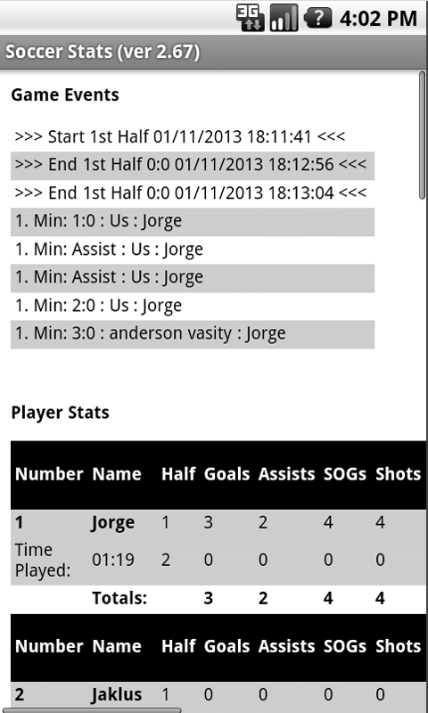 Soccer Stats Tracker w/ Playing Time Tracker: Amazon.de: Apps für Android