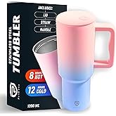 DOCAT 1200ML Stainless Steel Tumbler with Lid and Straw, Hot and Cold ...