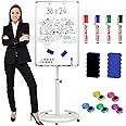 Nicpro Flip Chart Stands Mobile Whiteboard, 90 x 60 cm Magnetic Dry ...