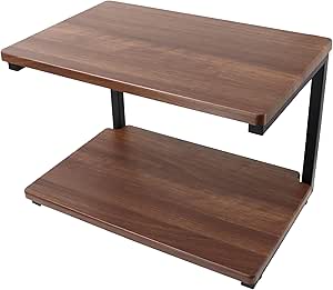Wooden Printer Stand,2-Tier Printer Stand with Walnut Veneer with ...