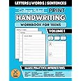 College Ruled - Print Handwriting Workbook for Teens: Improve Your ...