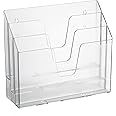 Acrimet Horizontal Triple File Folder Organizer (Clear Crystal Color ...