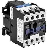 Heschen AC Contactor, CJX2-1810, 24V 50/60Hz Coil, 3P, 3 Pole, Normally Open, Ie 18A, Ue 380V ...