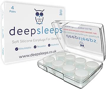 Ear Plugs for Sleeping by Deep Sleeps, 4 Pairs, Reusable & Custom Fit ...