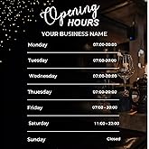 Kingdom Decalz Custom Opening Hours Sign for Shop Window – Vinyl Decal ...