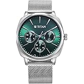 Titan Classique Suave Quartz Green Dial Golden Stainless Steel Mesh ...
