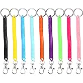 pengxiaomei 12 Pieces Stretchy Spiral Keyring, Colourful Plastic ...