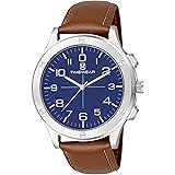 TIMEWEAR Analog White Number Dial Brown Leather Strap Watch for Men ...