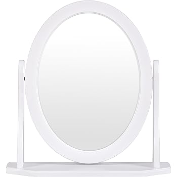 Solid Pine White Oval Free Standing Dressing Table Mirror (662440800 ...