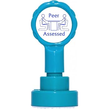 "Peer assessed" Self inking teacher reward stamp X12057: Amazon.co.uk ...