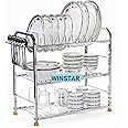 Buy WINSTAR Stainless Steel 3 Shelf Wall Mount Utensils Rack | Dish ...