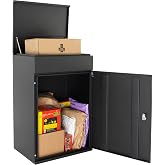 SMART PARCEL BOX Wall Mounted Parcel Box Outdoor, Medium Black Delivery ...
