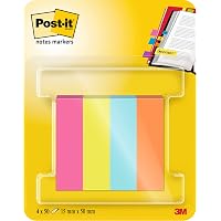 Post-it Notes Markers, Assorted Colours, 5 Pads, 15 mm x 50 mm, 100 ...