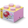 Room Copenhagen LEGO Brick 4 Knobs Stackable Storage Box, Light Purple ...
