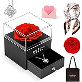 SWEETIME Rosa Stabilizzata Rossa,Romantico Rosa Eterna,Red Fiori Box, Rose Scatola Vera Regalo ...