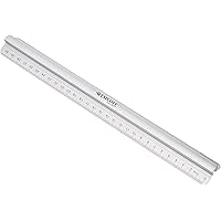 Westcott 12"/300mm Raised Grip Aluminium Ruler with Metric and Imperial ...