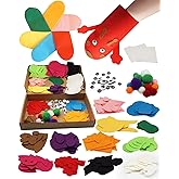 WATINC 10Pcs Animal Hand Puppet Making Kit for Kids Toddlers DIY Art ...