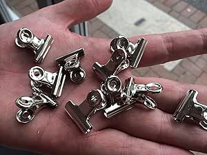 10 x Mini Bulldog Clips Letter Clips Grip Clips Chrome 22mm : Amazon.co ...