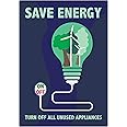 V Safety Energy Saving Poster - Turn Off Unused Appliances - : Amazon ...