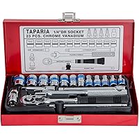 Taparia SA46 Steel 1/4 Square Drive Socket Set (Silver, 46 Piece ...