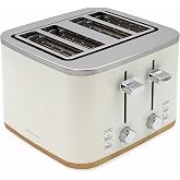Andrew James Toaster – Ivory Toaster with Wooden Effect – Stylish ...