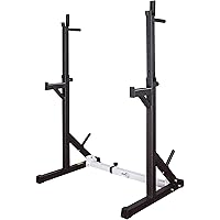 RIP X Adjustable Squat and Bench Press Rack Stand with Spotters and Dip ...