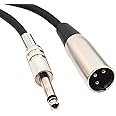 Devinal XLR Male to 1/4" Inch TS Mono Male Plug Audio Connector, 6.35mm to XLR Microphone ...