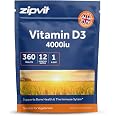 Zipvit Vitamin D3 4000 IU, 360 Maximum Strength Vitamin D Tablets, 12 ...