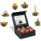 Creano Teeblumen - Mix Geschenkset Erblühtee mit Glaskanne in edler ...