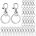 60 Pcs Keyring Rings Key Ring Hoops, Metal Key Ring Clips Swivel ...